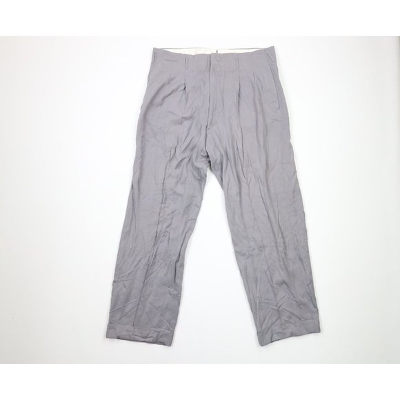 Vintage | Pants | Vintage 4s Streetwear 36x3 Rayon Gabardine Pleated ...
